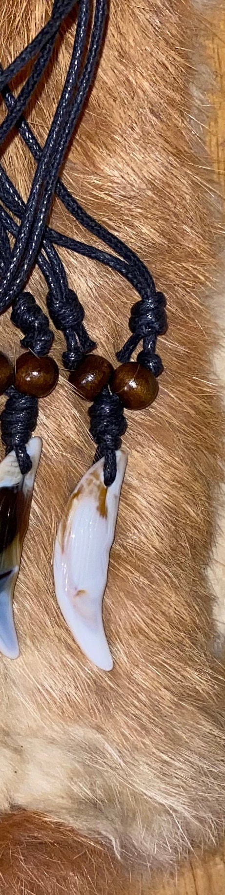 Wolf Faux Yak Bone Teeth Norse, Viking Pendant With Beads - Etsy UK