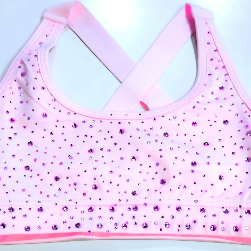 Bedazzled Pink Bra - Etsy