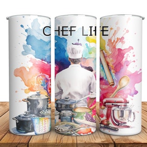 Chef's Life 20oz Skinny Tumbler Sublimation Designs, Chef's PNG File ...