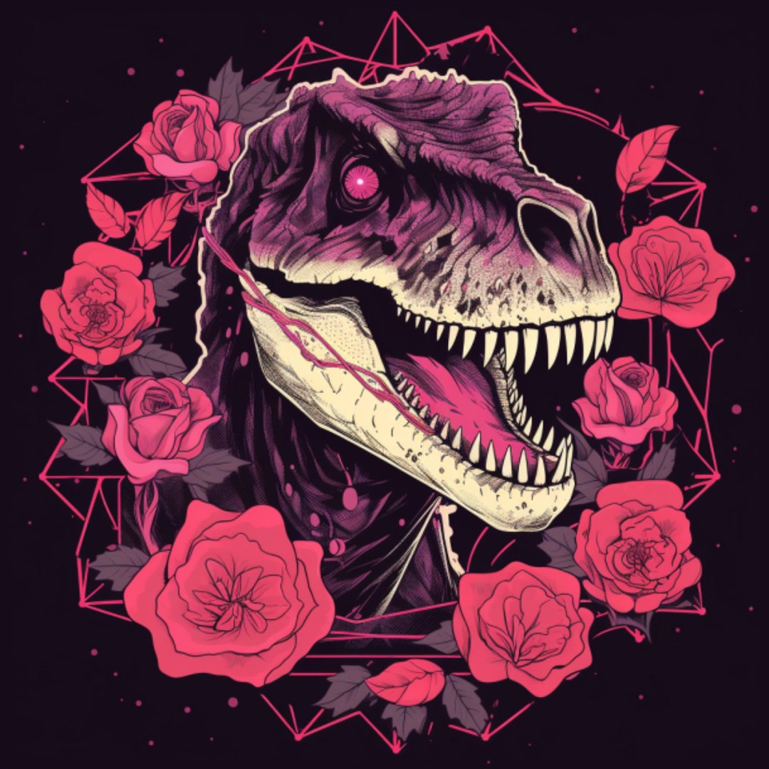 T-rex Demon Rex Sticker - Etsy