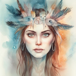 Spirit Guide Drawing and Reading, Stylized Watercolour, Psychic Reading ...