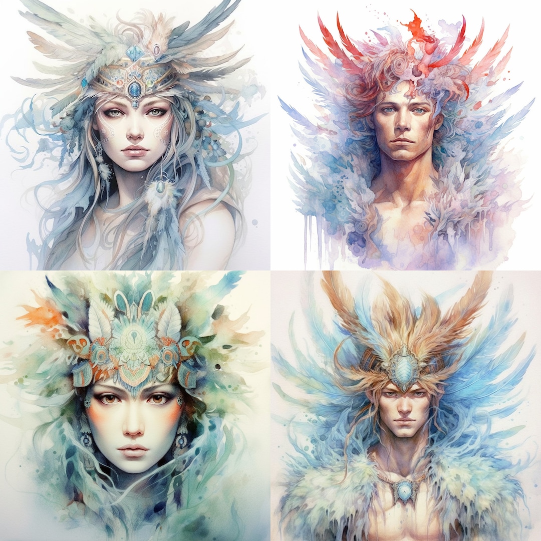 Spirit Guide Drawing and Reading, Fantasy Stylized Watercolour, Psychic ...