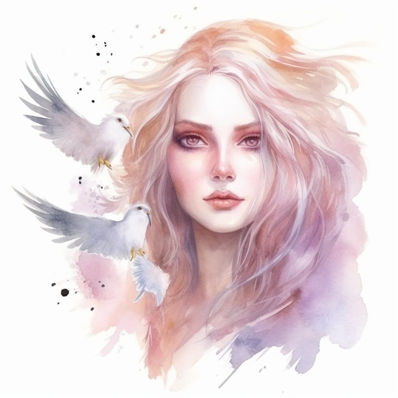 Spirit Guide Drawing and Reading Stylized Watercolour - Etsy