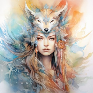 Spirit Guide Drawing and Reading, Stylized Watercolour, Psychic Reading ...