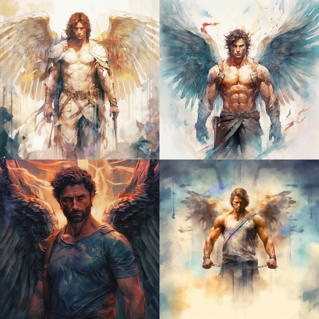 Archangel Drawing and Reading, Watercolour Picture of Angel, Guides and ...