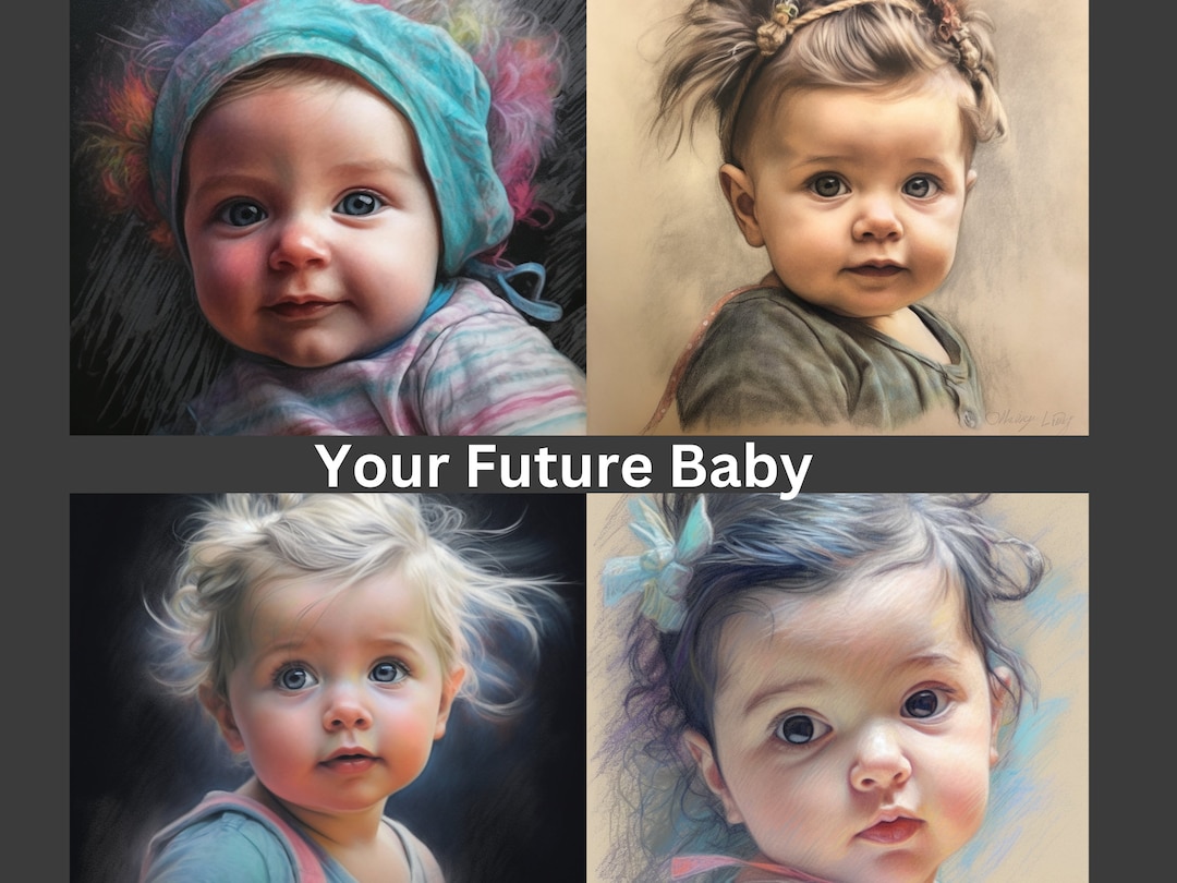 Your Future Baby Drawing and Reading, Colour Drawing Baby Portrait ...