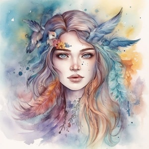 Spirit Guide Drawing and Reading, Stylized Watercolour, Psychic Reading ...