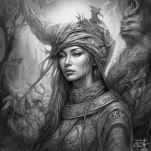 Stylized Spirit Guide Drawing and Reading, Spirit Psychic Reading ...