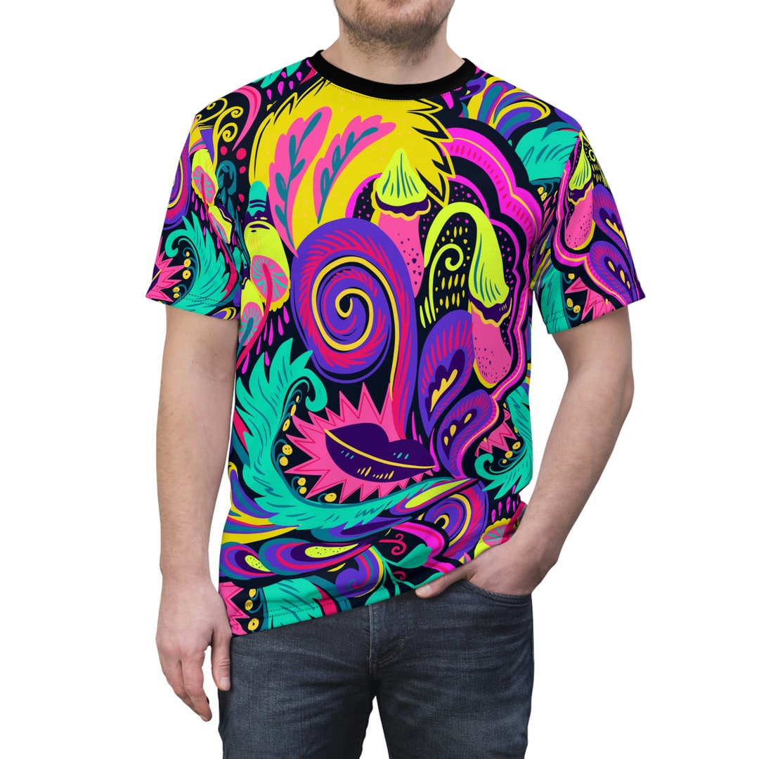 Rave Outfit, Mens Rave Clothing, Magic Mushroom, Trippy Party Shirt ...