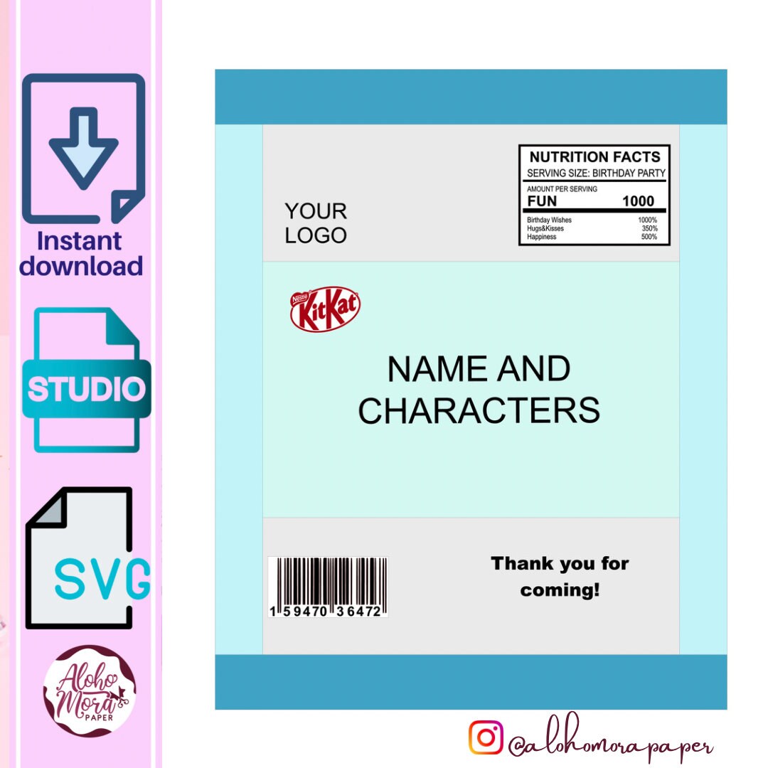 Repackaging Kit Kat Chocolate for Birthday for Cricut and Cameo/kit Kat ...