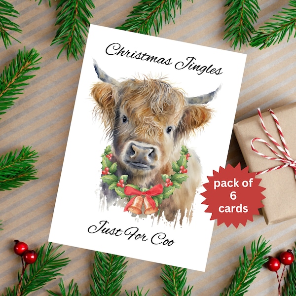 Cow Christmas Card - Etsy