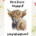 Engagement Congratulations Card Cute Highland Cow Herd You're Engaged ...