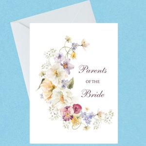 Parents of the Bride Wedding Card - Parents of the Bride Gift - Floral ...