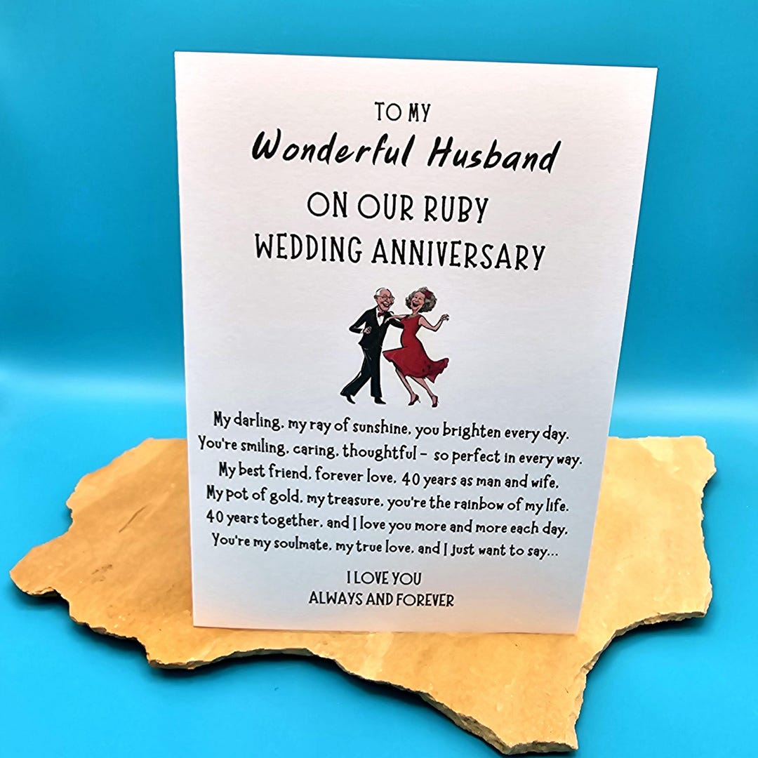 Husband Customised Anniversary Card - Any Year Wedding Anniversary Poem ...