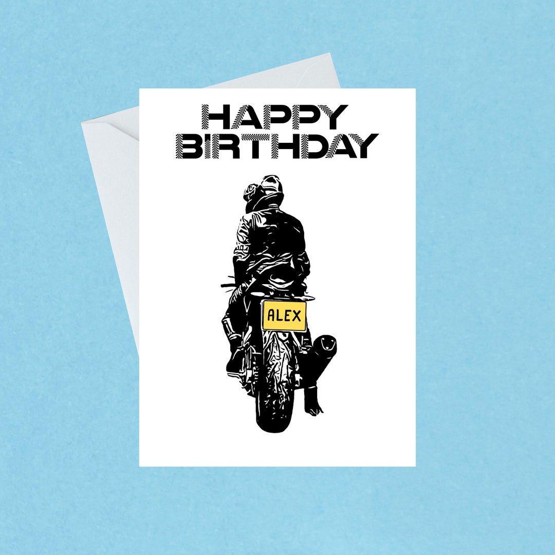 Personalised Motorcycle Birthday Card Card for Him or Her Born to Be ...