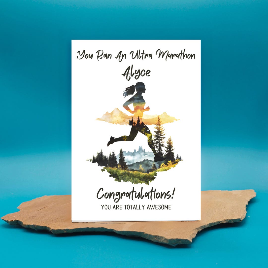 Ultra Marathon Congratulations Card Personalised Runner Card Customized ...