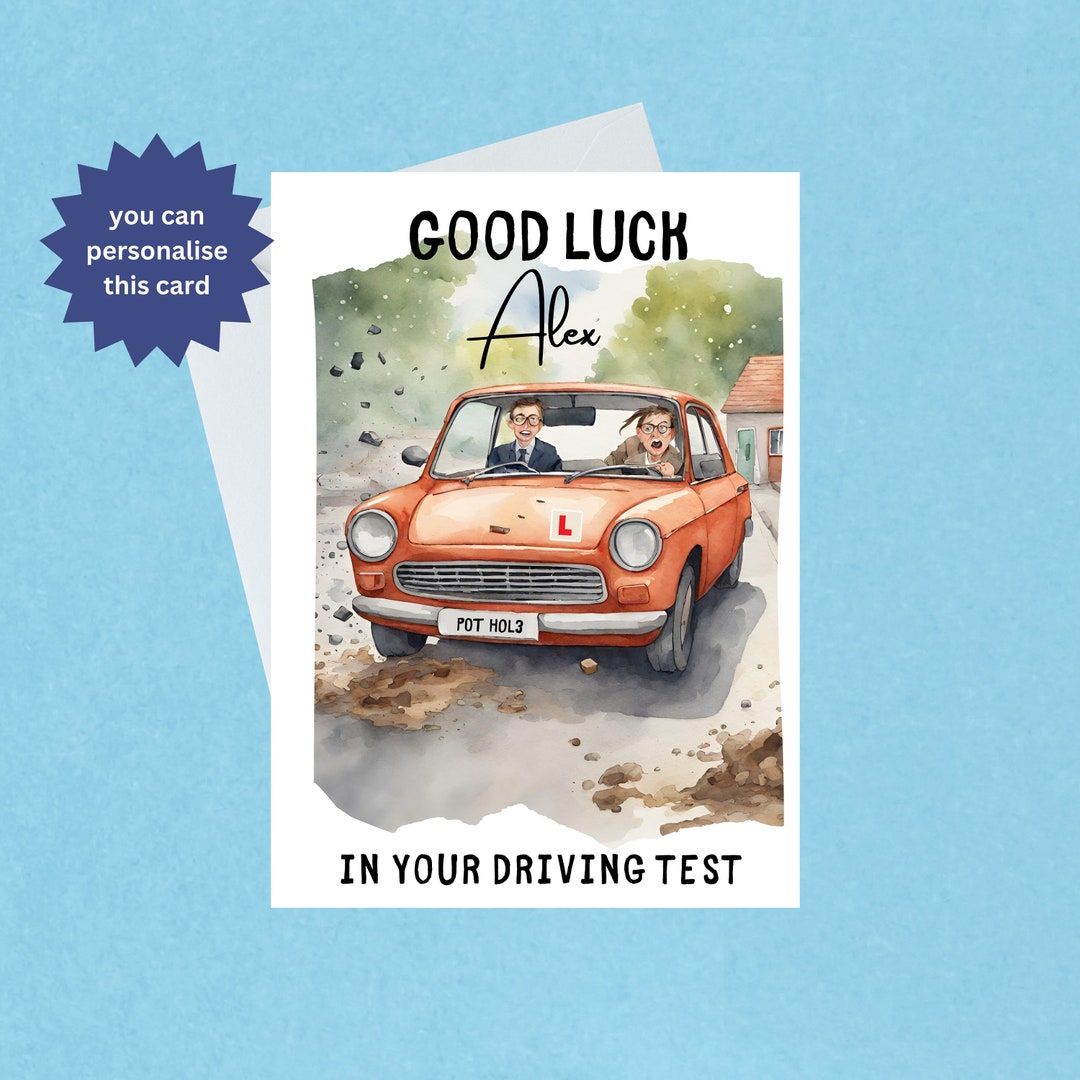 Good Luck in Your Driving Test Card Funny Pothole in the Road Card ...