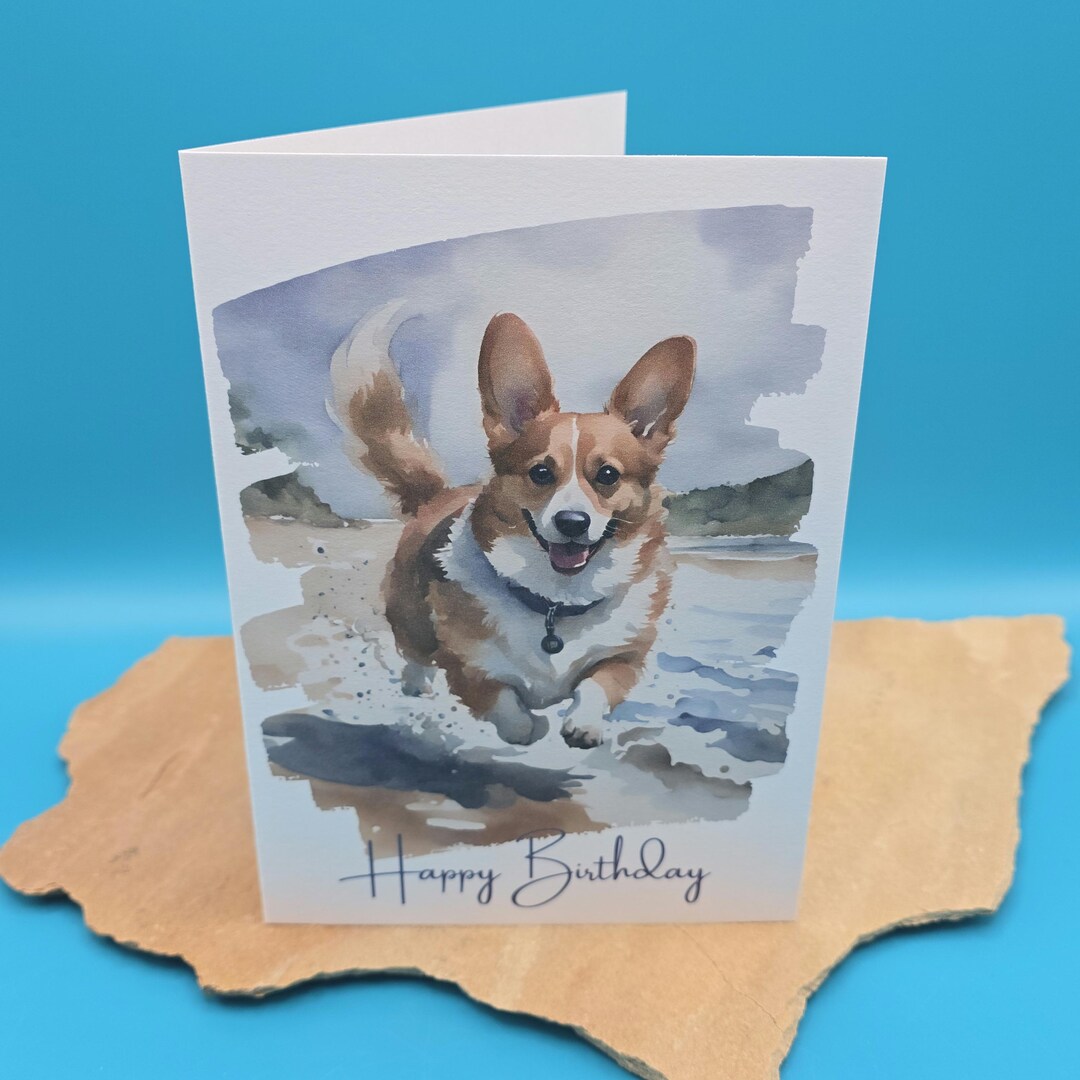 Welsh Corgi Card, Pembroke Welsh Corgi Birthday Card, Welsh Corgi ...