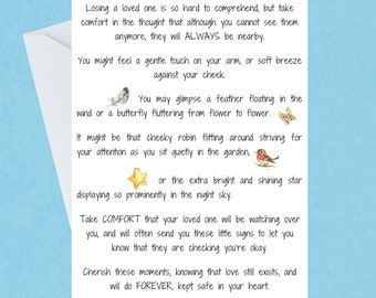 Sympathy Poem Card Loss of Loved One Wildflowers Sympathy Card ...