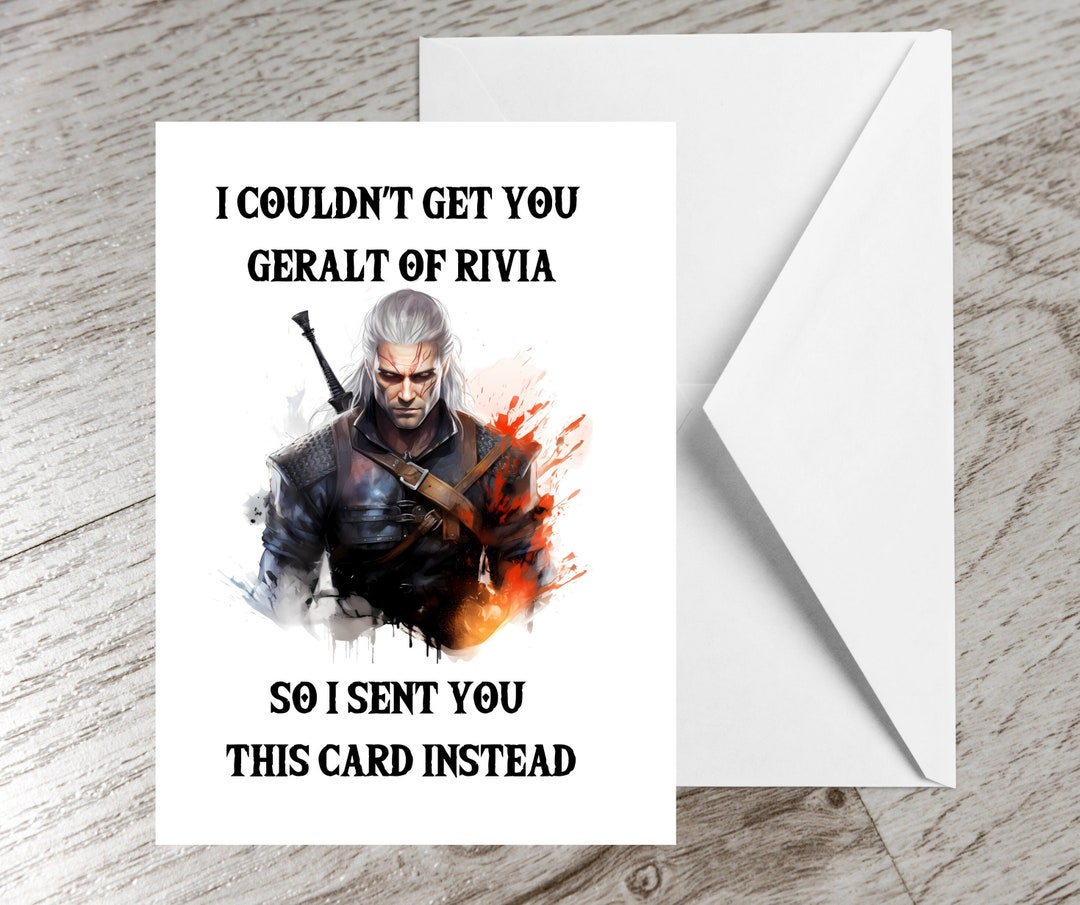 The Witcher Inspired Birthday Card Geralt of Rivia Card - Etsy