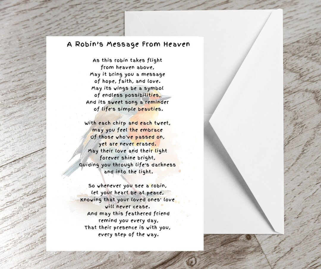 A Robins Message From Heaven A Robin Sent From Heaven - Etsy