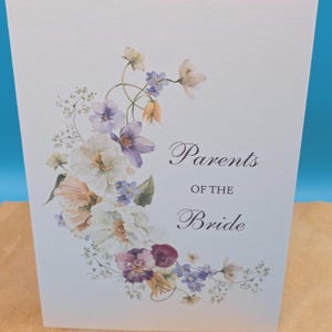 Parents of the Bride Wedding Card - Parents of the Bride Gift - Floral ...
