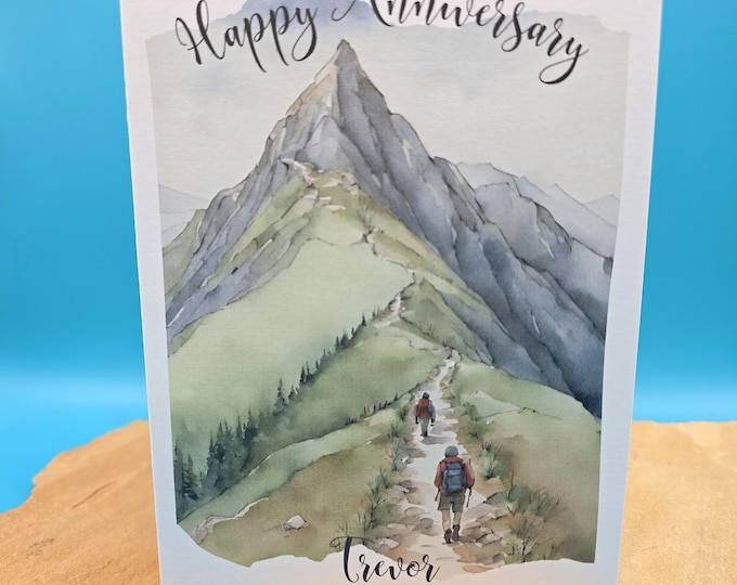 Mountain View Trekking Anniversary Card - Mountain Climber Card ...
