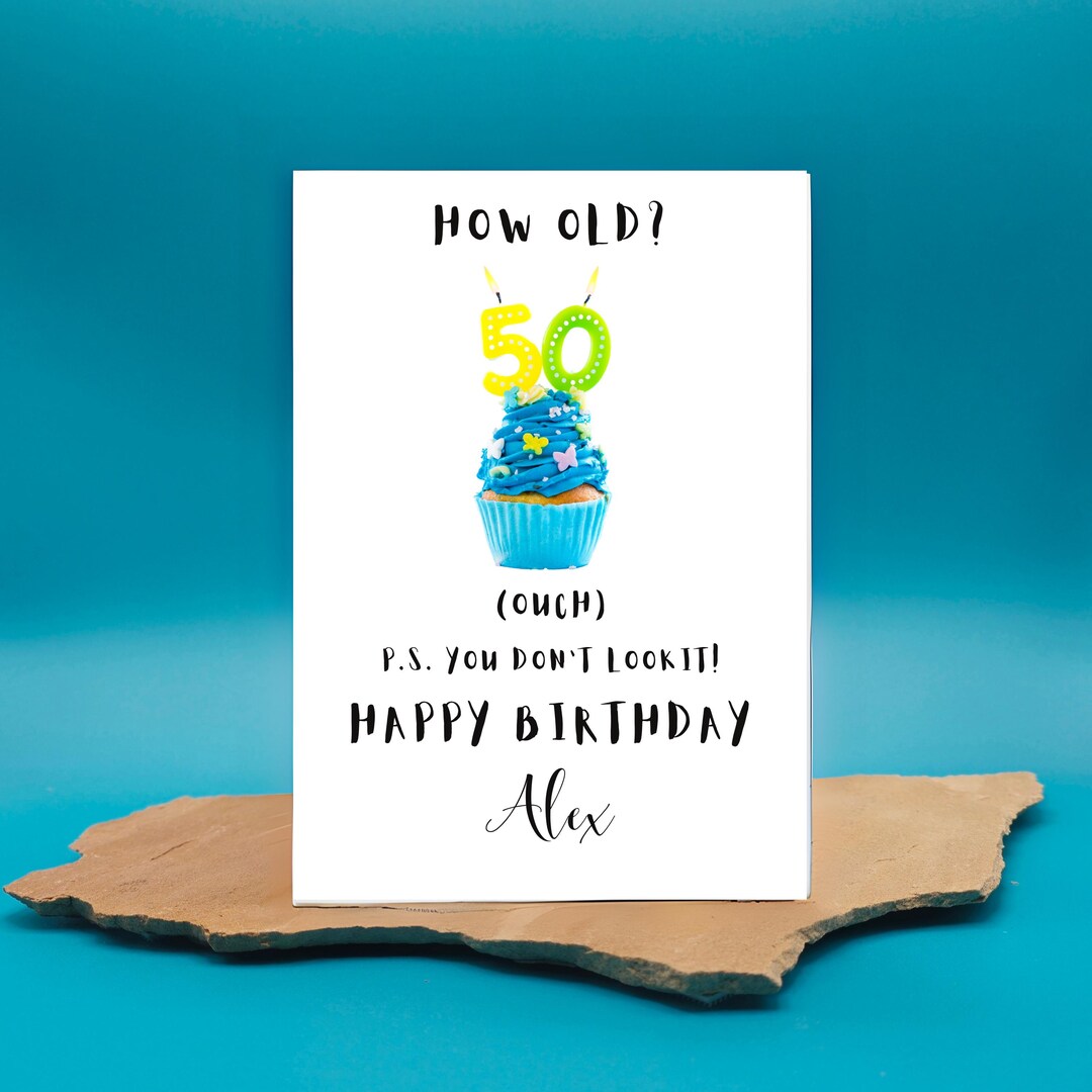 50th Birthday Card, 50th Birthday Celebrations, 50 Card, Funny 50th ...