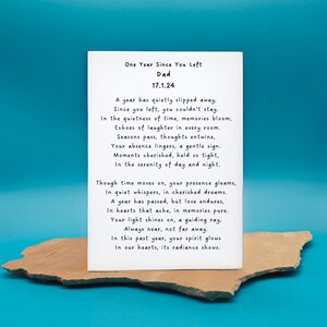 One Year Since You Left Bereavement Card - With Sentimental Verse ...