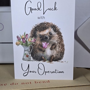 Good Luck With Your Operation Card - Cute Hedgehog Surgery/operation ...