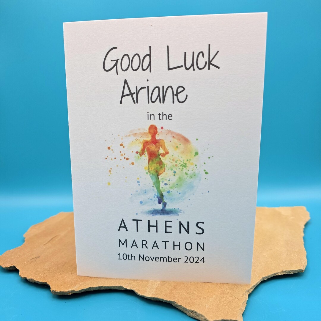 ANY Marathon Good Luck / Congratulations Card - Marathon Runner Card ...