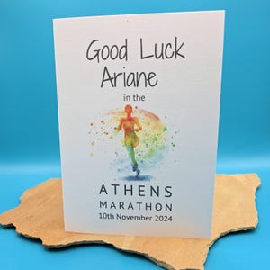ANY Marathon Good Luck / Congratulations Card - Marathon Runner Card ...