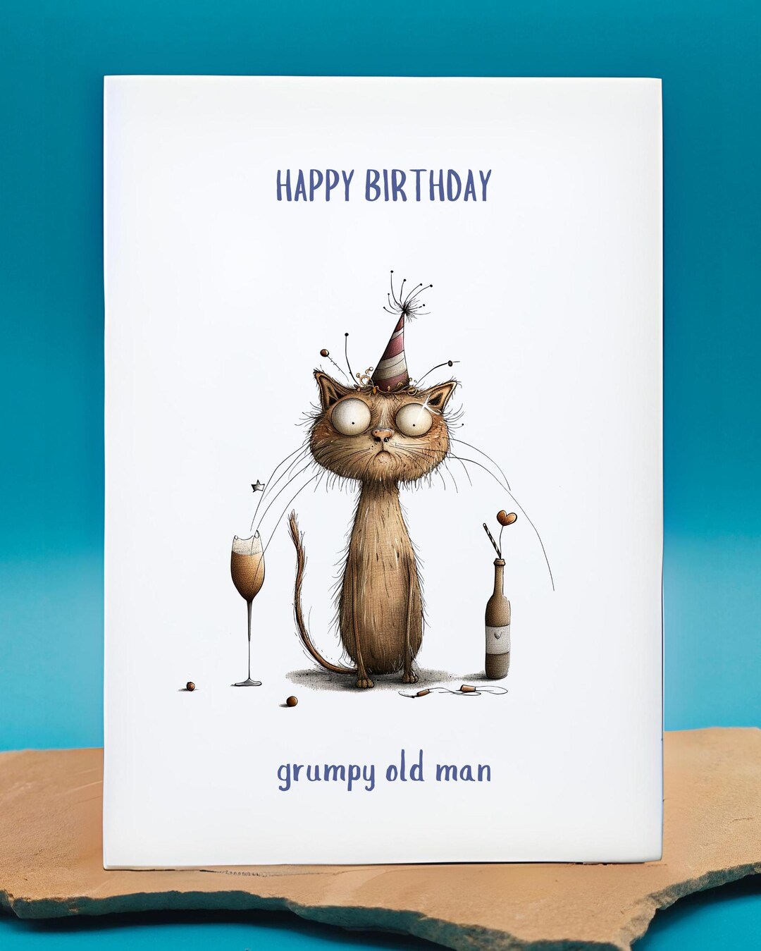 Grumpy Birthday Card / Personalised Card for Grumpy Person / Rude ...