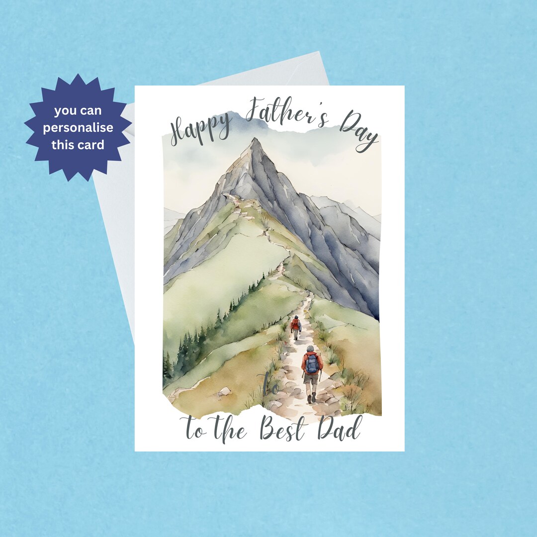 Mountain View Trekking Fathers Day Card Mountain Climber Fathers Day ...