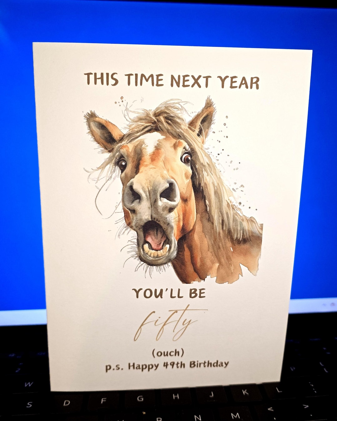 49th Birthday Card, 49th Birthday Celebrations, Nearly 50 Card, Funny ...