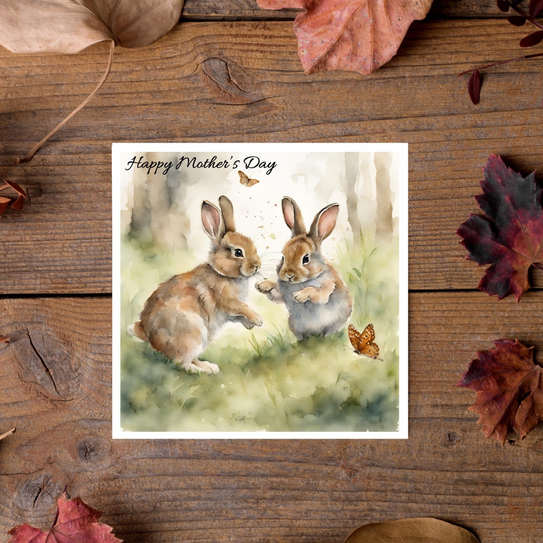 Rascal Rabbits Deluxe Card Ideal for Mothers Day Deluxe Card With ...