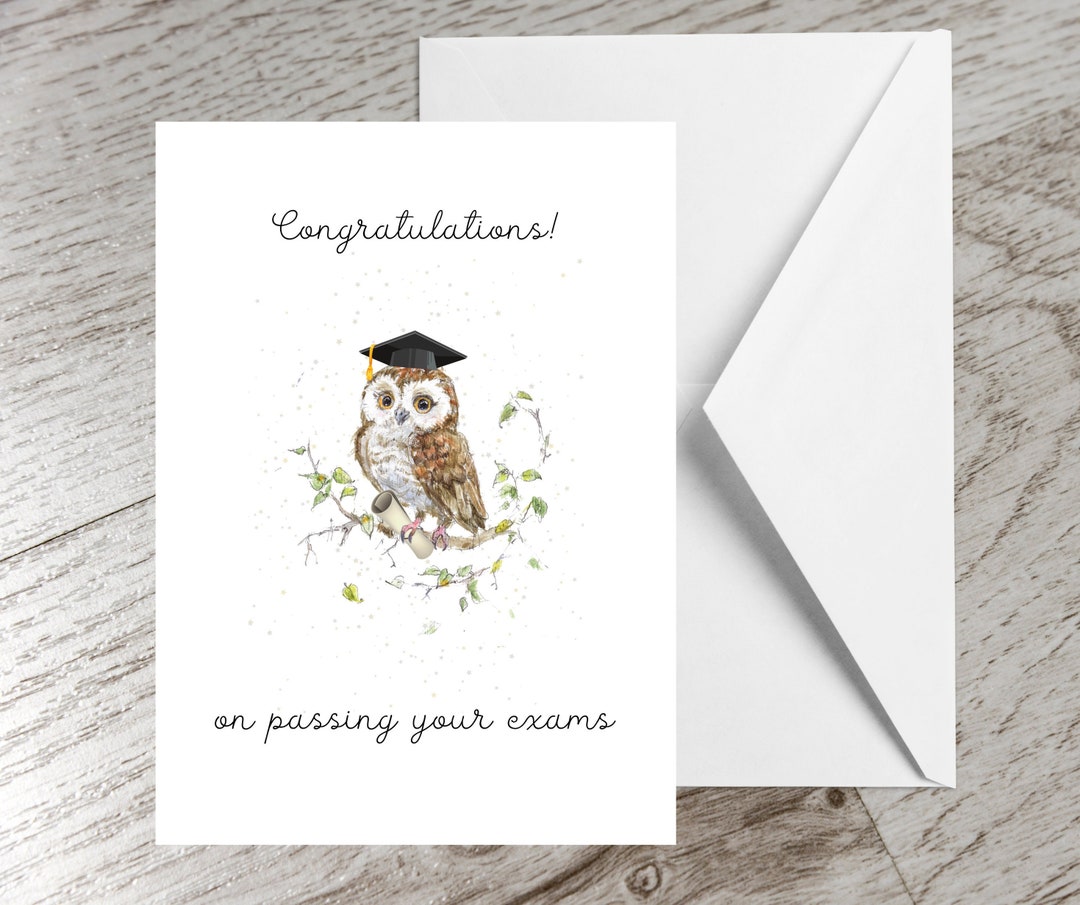 Exam Congratulations Card Graduation Card Exam Card Mock Exam Card GCSE ...