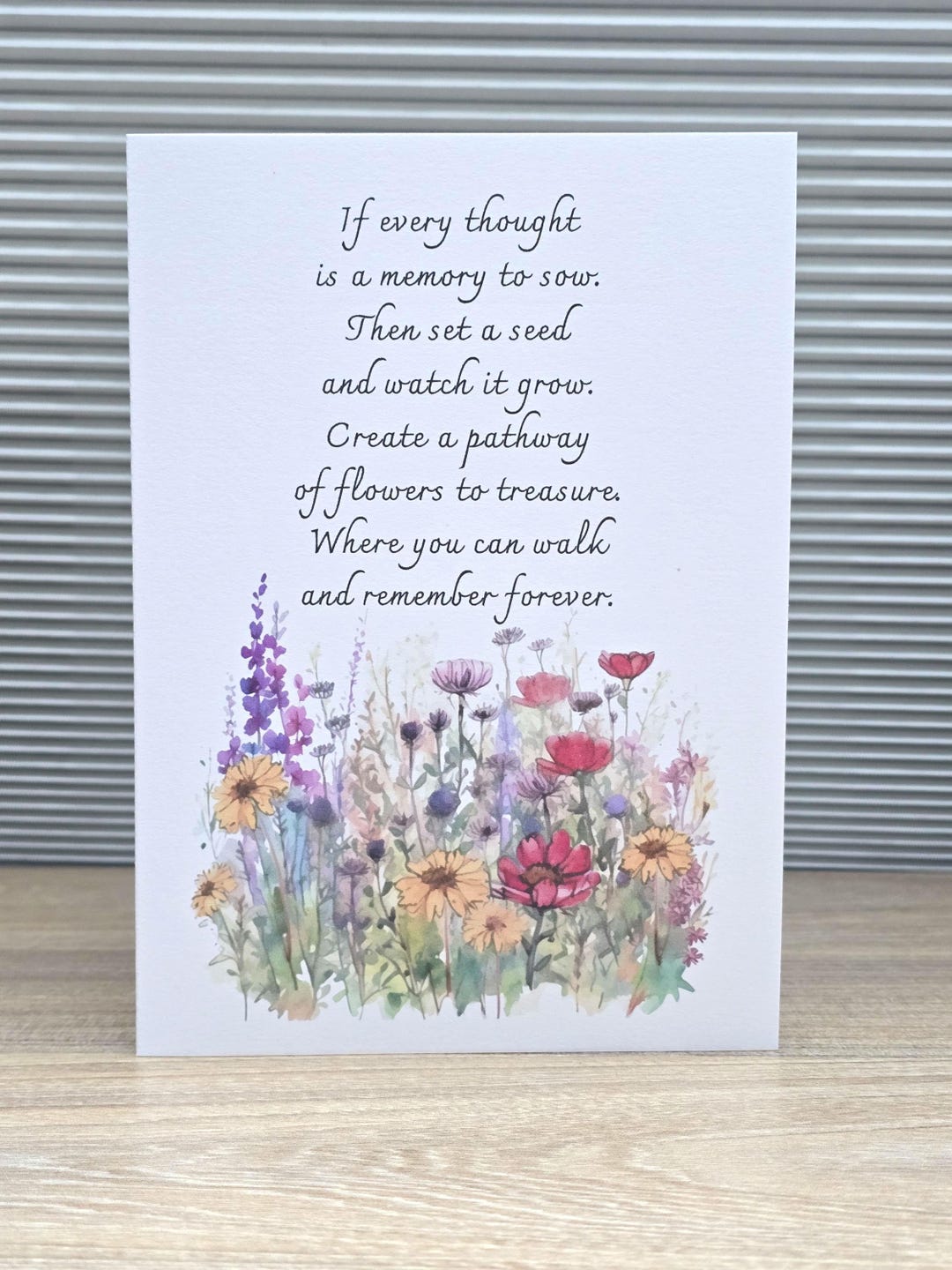Sympathy Poem Card - Loss of Loved One - Wildflowers Sympathy Card ...