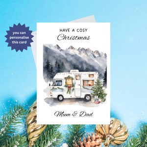 Cosy Campervan / Motorhome Christmas Card - Personalised Christmas ...