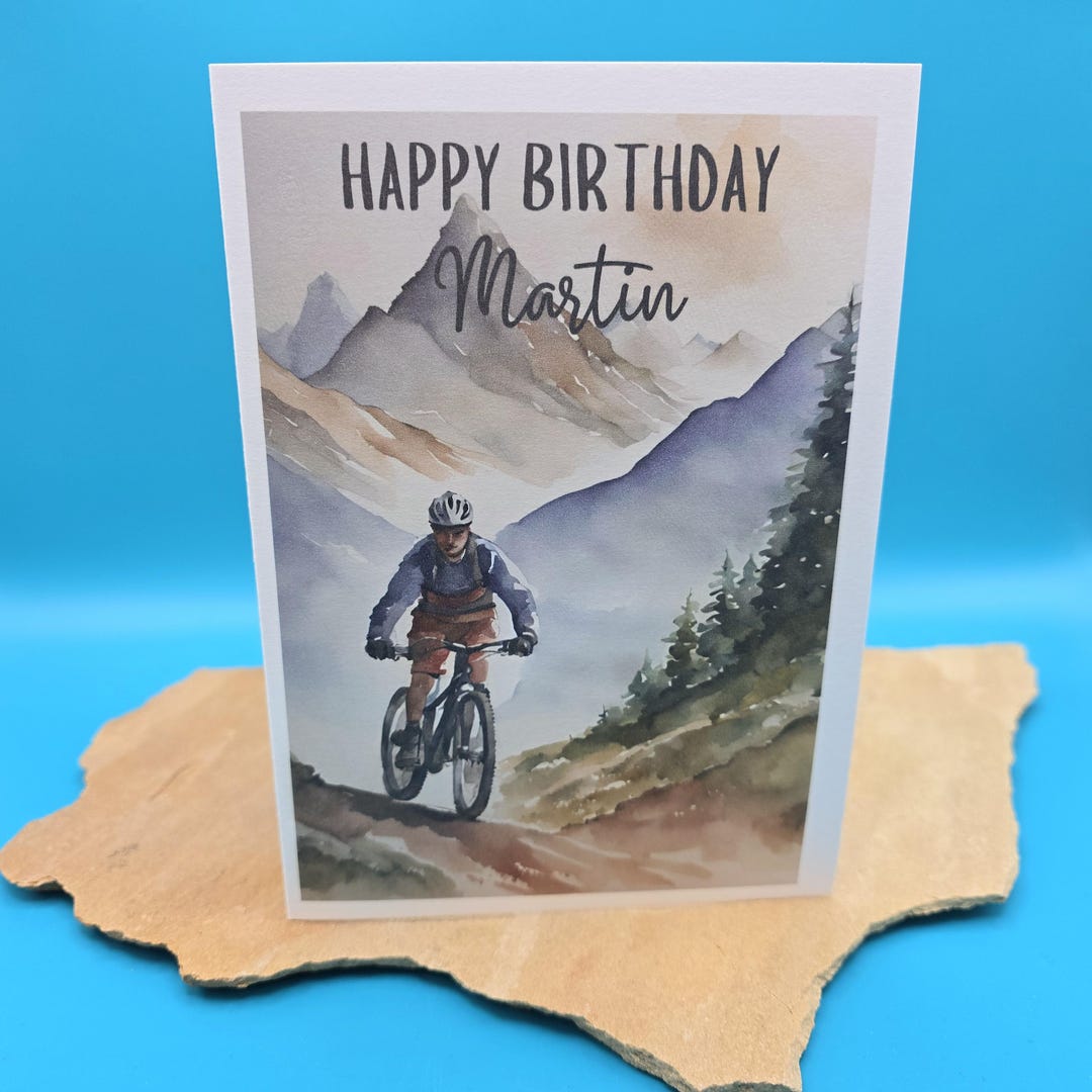 Mountain Bike Card - Mountain Bike Birthday Card - off Road Mountain ...