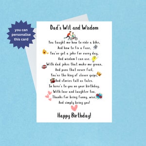 Dad Jokes Fathers Day Funny Poem - Witty Poem for Dad on Fathers Day ...