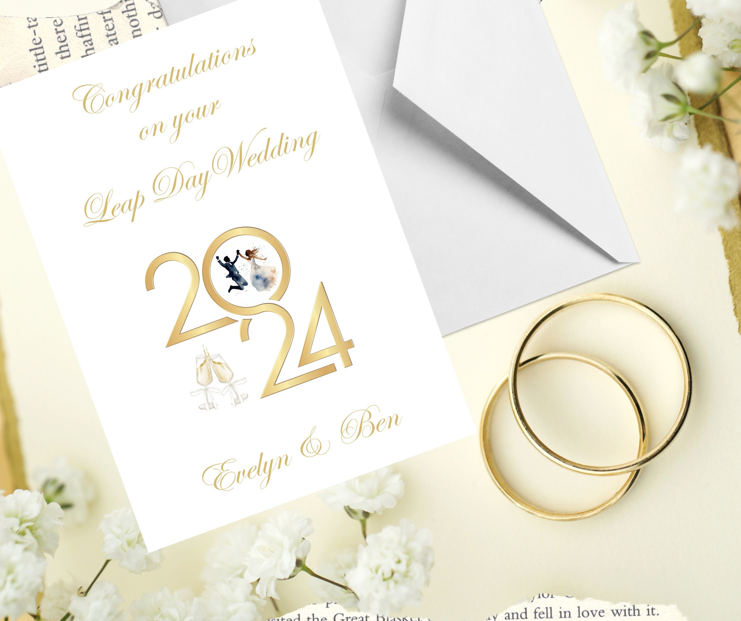 Leap Day 2024 Wedding Card Wedding Day on Leap Day 29th February 2024 ...