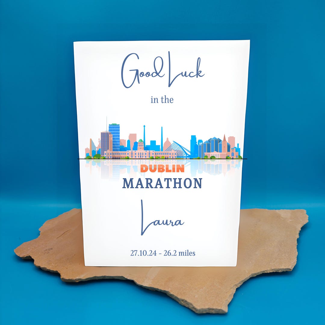 Dublin Marathon Good Luck / Congratulations Card Marathon Runner Card ...