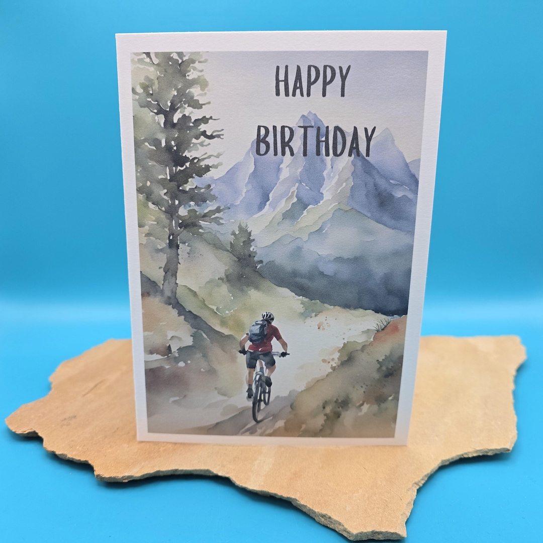 Mountain Bike Card - Mountain Bike Birthday Card - off Road Mountain ...
