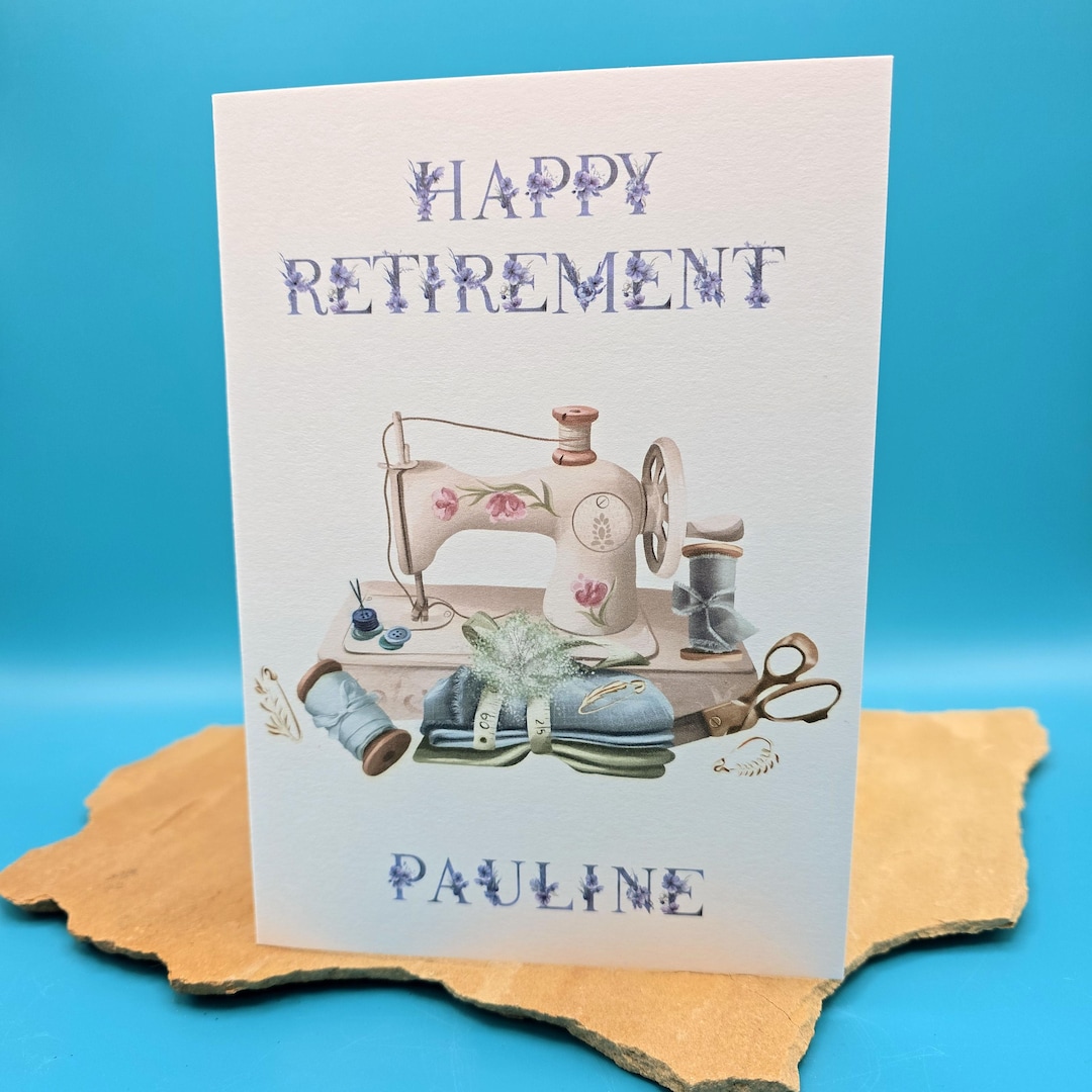 Sewing-machine Card - Personalised Card for Lover of Sewing Dressmaking ...
