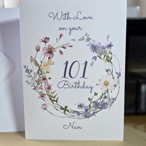 101st Birthday Card Customized 101 Card Customised Centenary Birthday ...