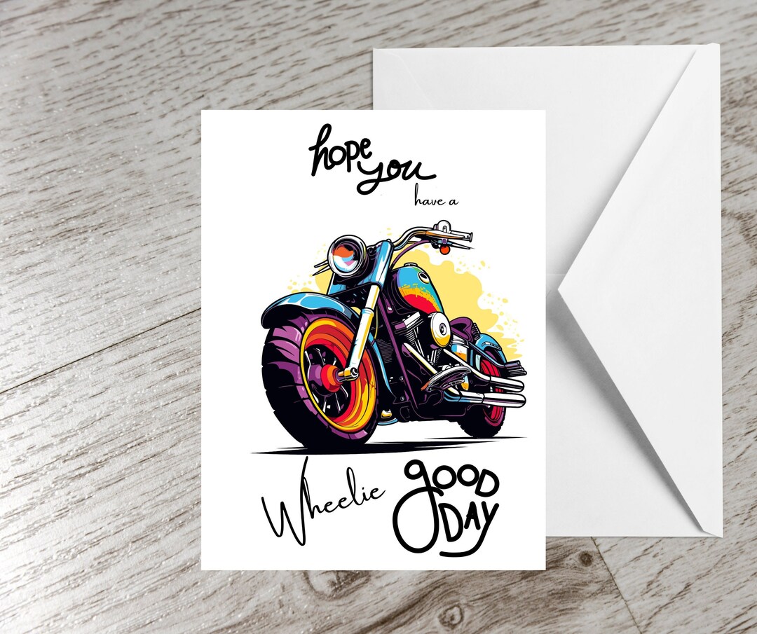 Motorcycle Birthday Card Can Be Personalised With Name Biker's Birthday ...