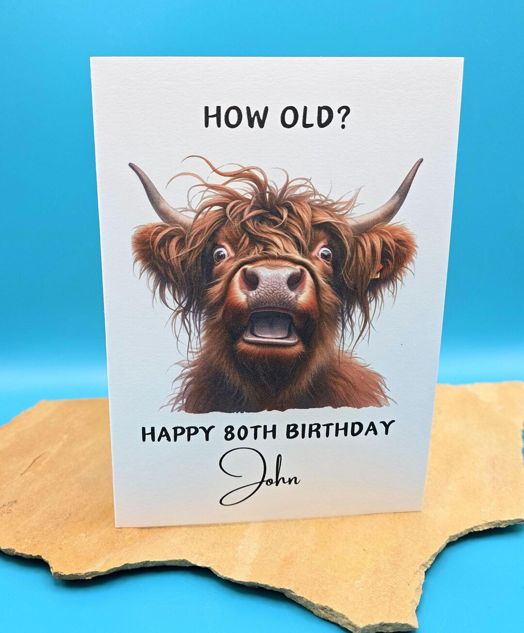 Any Age Funny Highland Coo Birthday Card, Highland Cow Card, 30th ...