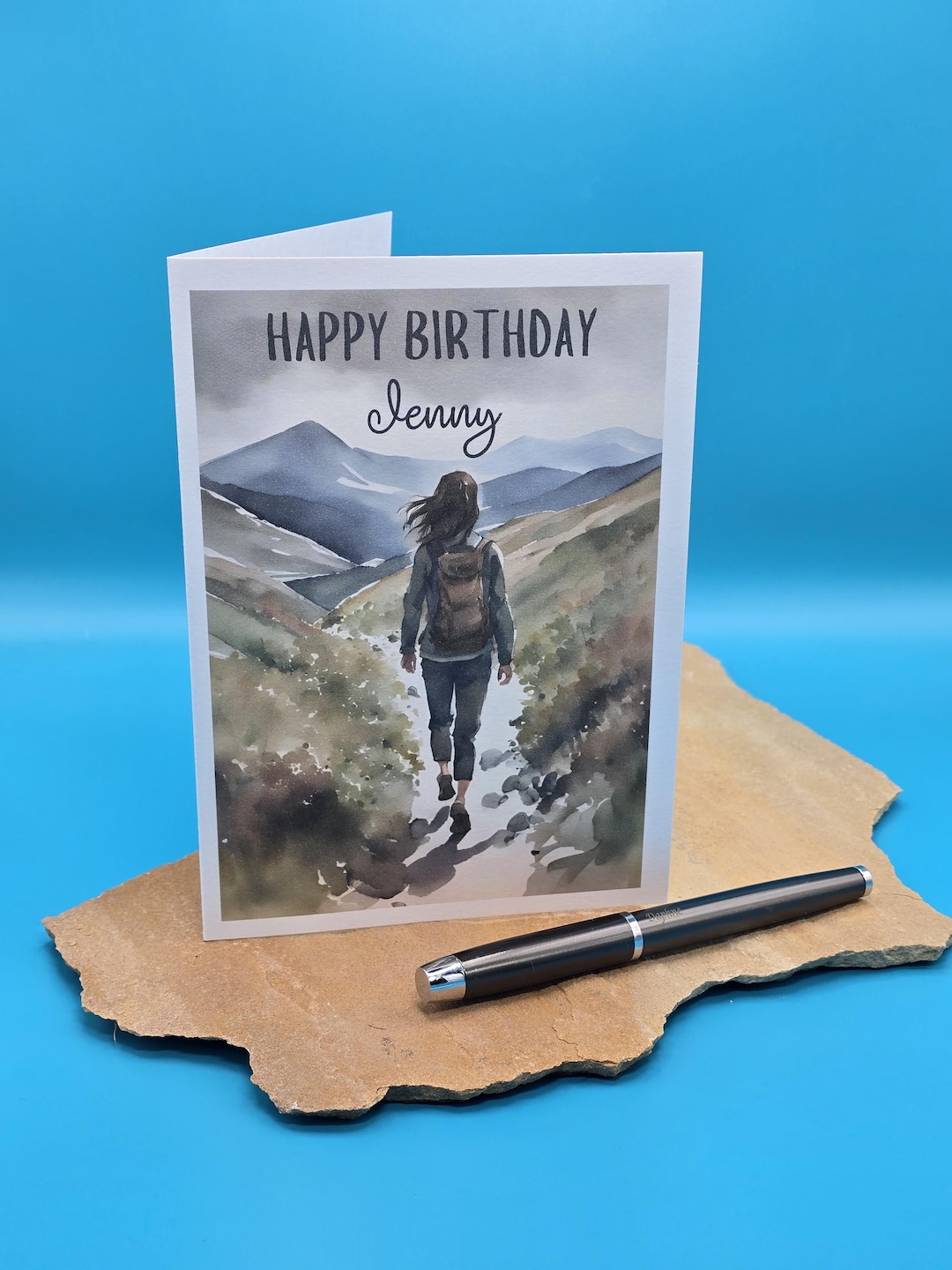 Mountain View Trekking Card - Mountain Climber Card - Birthday Card for ...