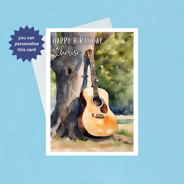 Guitar Greeting Card - Etsy UK